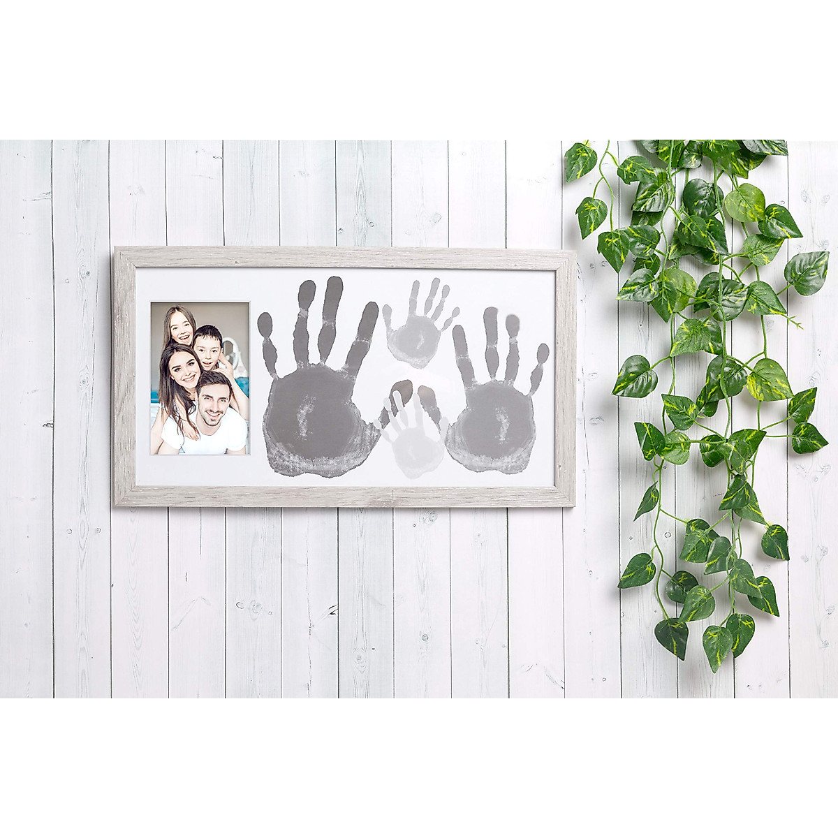 Kate & Milo Rustic Family Handprint Photo Frame, Family Keepsake Frame, DIY Craft for Family Night for Parents and Children, Farmhouse Decor, 6" x 4" Photo Inserts, Distressed Wood