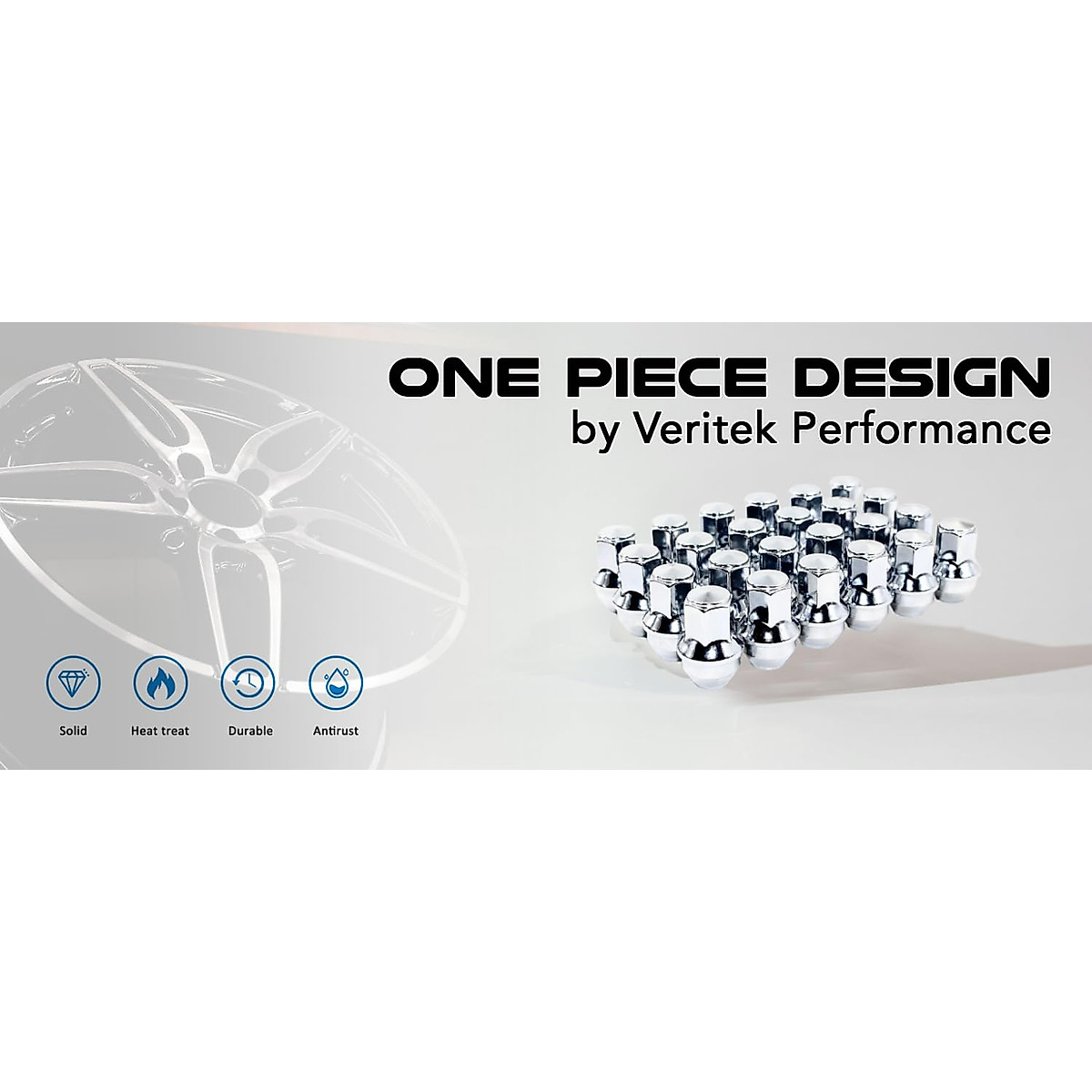 Set of 24 Veritek 14x1.5mm 13/16 Hex 1.7 Inch 44.5mm Length One Piece Chrome OEM Factory Style Large Acorn Seat Lug Nuts for Ford F-150 Expedition Lincoln Navigator Factory Wheels