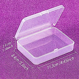 SATINIOR 12 Pack Clear Plastic Beads Storage Containers Box with Hinged Lid for Beads and More (4.45 x 3.3 x 1.18 Inch)