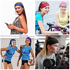 Giegxin 36 Pack Women's Headbands - Thick Elastic Non-Slip Sweat-Wicking Hair Wraps for Running, Yoga, Workout