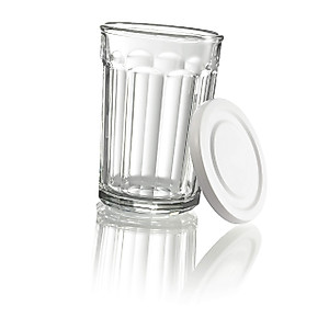 Luminarc Working 21-Ounce Storage Jar/Cooler with Lids, Set of 4 Tumbler Glasses, 4 Count (Pack of 1), Clear