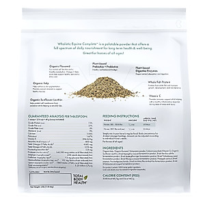 Wholistic Pet Organics Equine Complete: Horse Multivitamin for Total Body Health - Horse Supplement with Vitamins, Minerals, Prebiotics, Probiotics, Antioxidants and More - 4 Lb