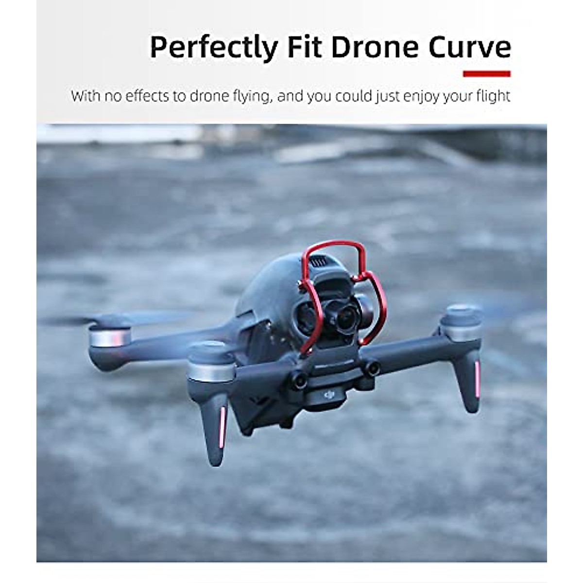 gouduoduo2018 FPV Drone Gimbal Bumper for DJI FPV Drone PTZ Protect Bar Aluminum Alloy Camera Anti-collision (Red)