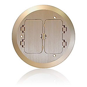 Leviton FBC2F-B Concrete Floor Box Brass Plated Cover Plate, 2 Decora Flip Lids