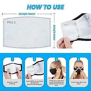 3-Ply Cloth Face Mask 6 Pack,Washable, Reusable and Breathable Face Covering with Adjustable Ear Protection Loops women/men (Black*6)