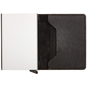 SECRID Slim Wallet Genuine Rango Leather RFID Safe Card Case for Max 12 Cards (Black)