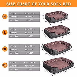 PUPPBUDD Orthopedic Dog Beds for Medium Dogs, Washable Bolster Dog Bed, Egg Creat Foam Pet Sofa with Removable Washable Cover, Waterproof Lining and Nonskid Bottom Couch for Comfortable Sleep