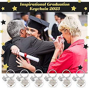6 Sets Graduation Gifts Inspirational Grad Keychain for Her Him Graduate Key Chain with Class of 2023 Card Grad Box for High School College Graduate Students