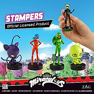 P.M.I. Miraculous Ladybug Stamps for Kids | 5 Miraculous Ladybug Stampers Out of 16 Collectibles in 1 Pack | Miraculous Ladybug Stationery, Stampers, Birthday Party Supplies - Cat Noir (Assortment A)