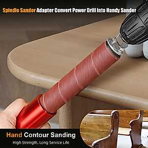SI FANG Spindle Sander Adaptor Kit Drum Sander for Drill, Handheld Rubber Sanding Drums and Sleeves, Drill Sanding Attachment with Universal Hex Shank, for Woodworking Metal Polishing