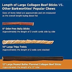 Barkworthies Peanut Butter Collagen Sticks Dog Treats (12-Inch, 6-Pack)