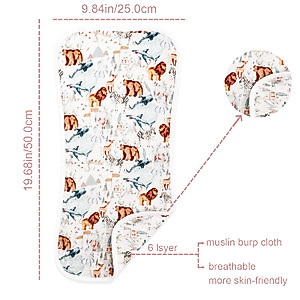 vuminbox 5-Packs Muslin Burp Cloths 100% Cotton Muslin Large Super Soft Absorbent Stylish Baby Burp Cloths for Boys and Girls