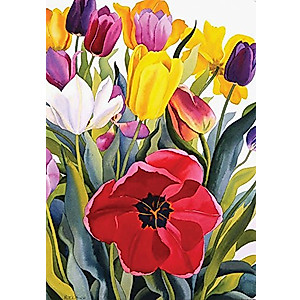 Toland Home Garden 109601 Tulip Spring Garden Flag, 28" x40", Double Sided for Outdoor Summer House Yard Decoration
