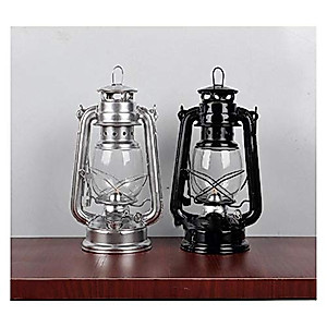 GAOZ Outdoor Lights 2pcs Nostalgic Classic Kerosene Lamp Hurricane Lantern Wild Emergency Light Camp Light,Paraffin Lamp 19cm for Home,Garden,Yard,Decorations