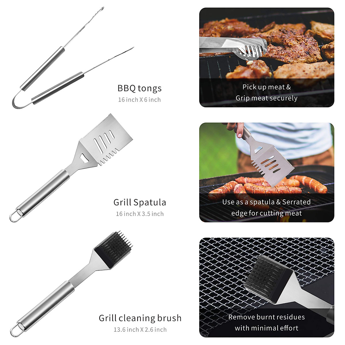 SENDAIST Deluxe BBQ Grill Tool Set – 32 PCS Camping BBQ Grilling Accessories – Portable Grill Utensil Set with Thermometer in Heavy Duty Aluminum Case