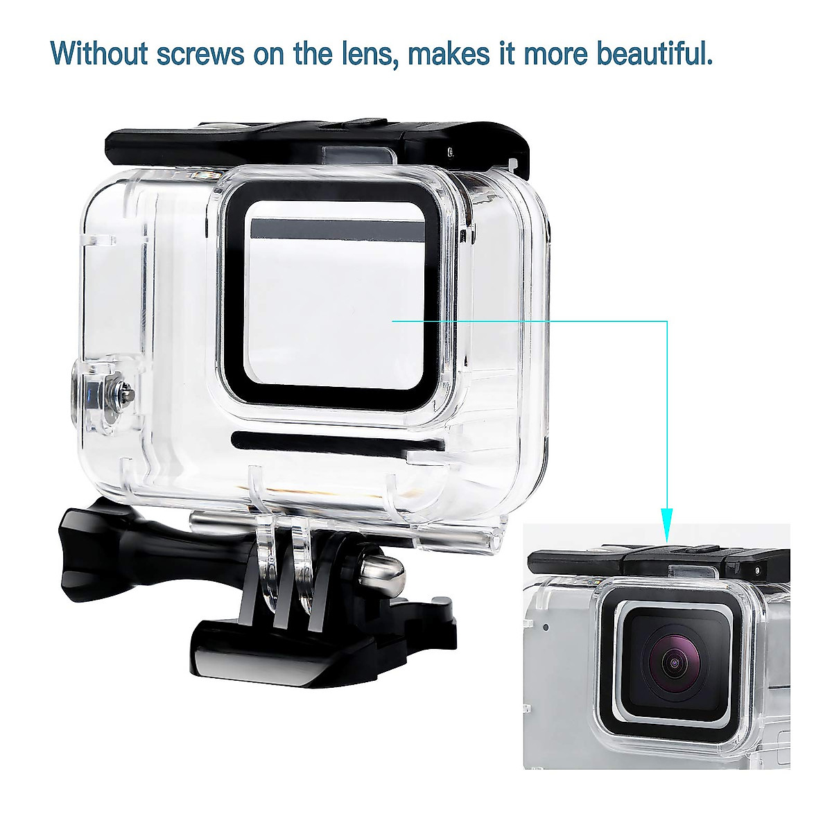 D&F Waterproof Housing Case for HERO7 White & Hero 7 Silver, 30M Underwater Photography Protective Shell with Screen Protector Films and Anti-Fog Inserts Accessories