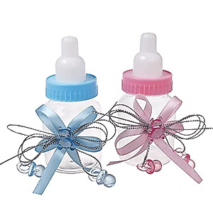 Bodosac 24Pcs Baby Shower Feeding Bottle Baby Shower Favours Sweets Candy Box for Baby Shower Decoration (Pink)