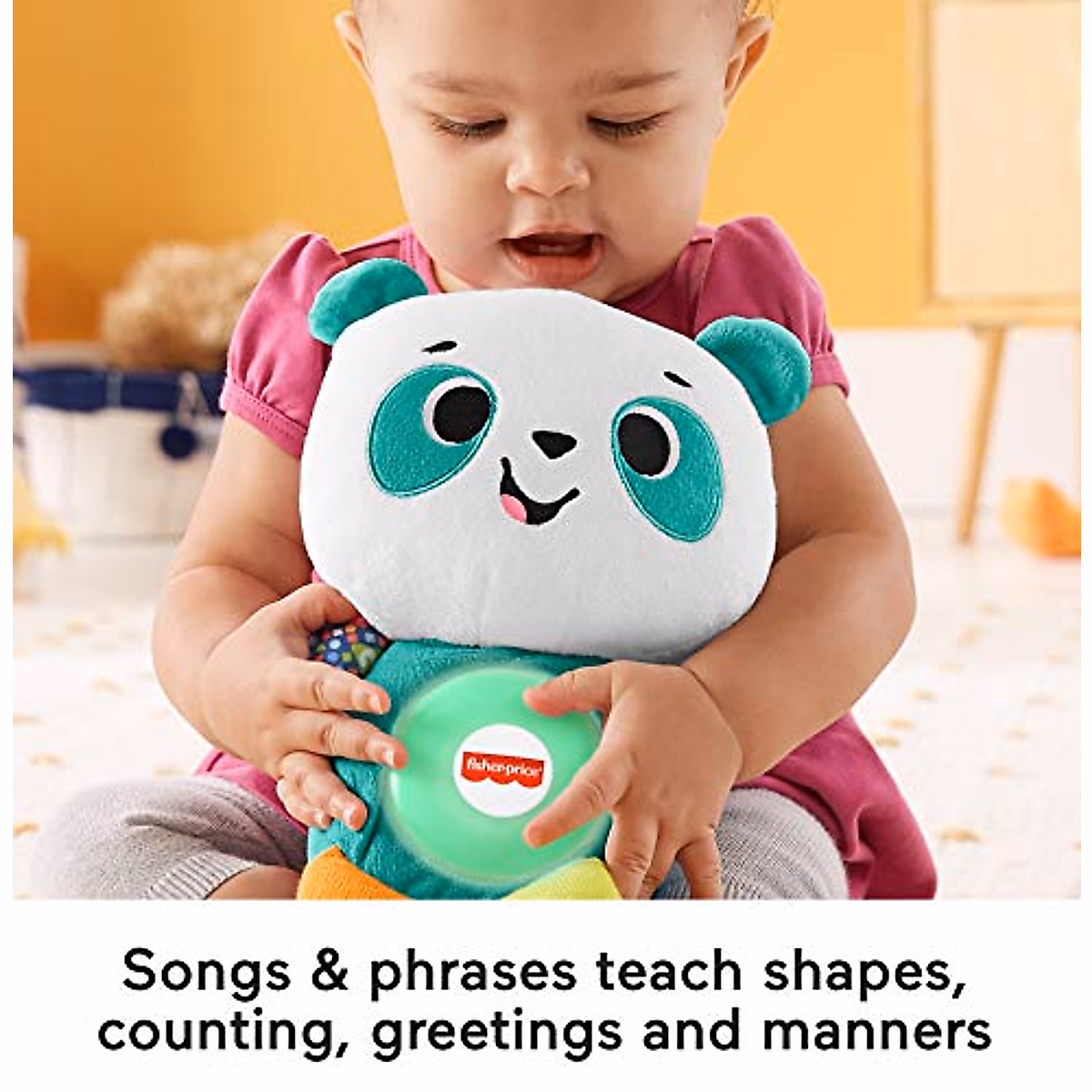 Fisher-Price Linkimals Baby & Toddler Toy Play Together Panda Plush With Interactive Music & Lights For Ages 9+ Months