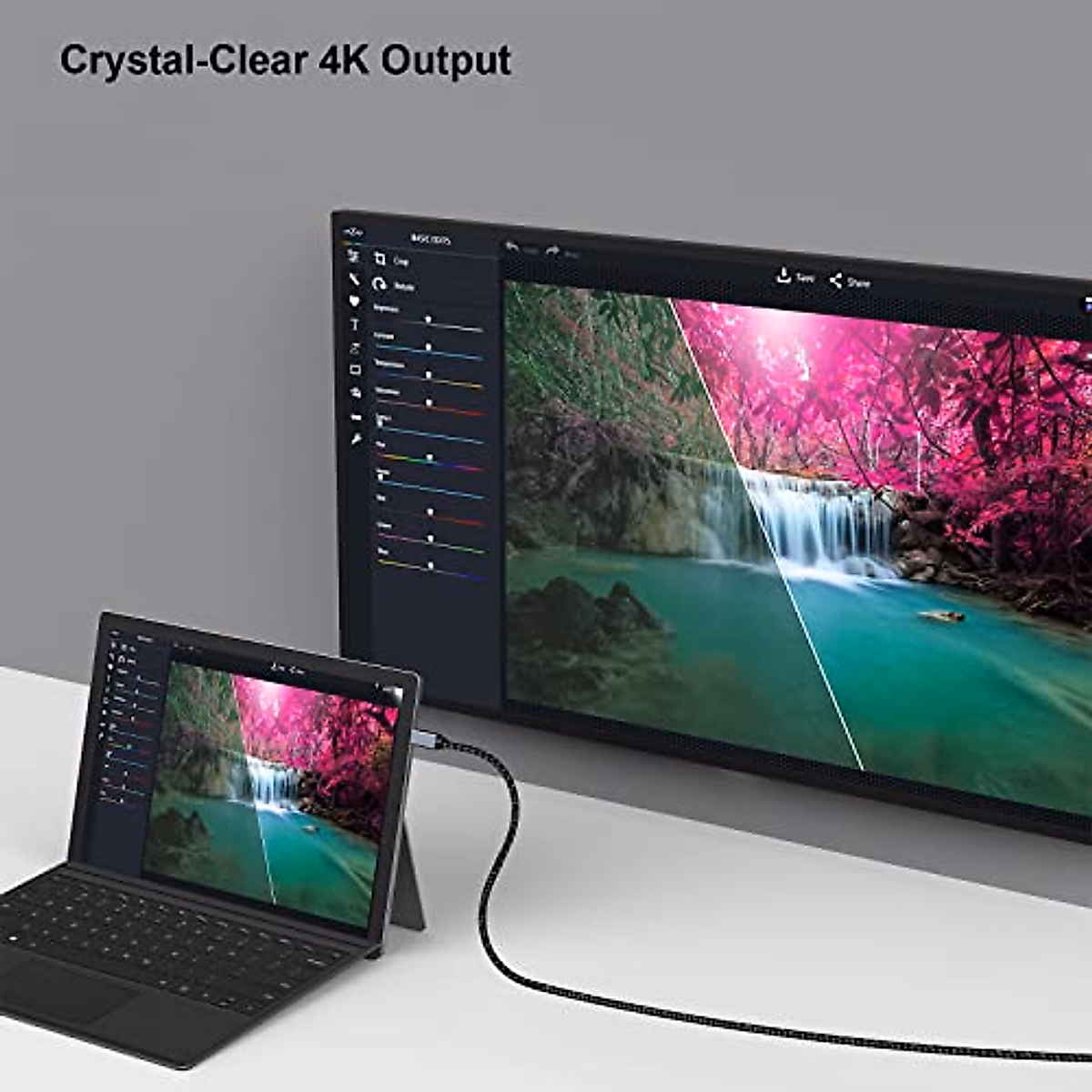 BENFEI Mini DisplayPort to HDMI Cable, 4K Mini DP to HDMI 6 Feet Cable (Thunderbolt Compatible) with MacBook Air/Pro, Surface Pro/Dock, Monitor, Projector - Grey