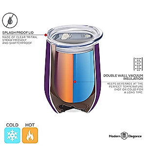 Halloween Tumbler with Lid and Straw – 12oz Witches Brew Wine Tumbler – Insulated Stainless Steel Tumbler for Hot and Cold Drinks – Halloween Coffee Tumbler Gifts (Purple Witches Brew)