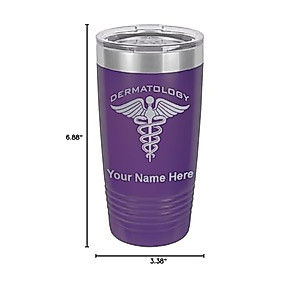 LaserGram 20oz Vacuum Insulated Tumbler Mug, Dermatology, Personalized Engraving Included (Dark Purple)