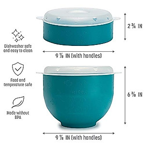 Goodful Silicone Popcorn Popper, Collapsible Hot Air Microwavable Popcorn Maker, Bowl Made without BPA, Teal