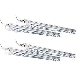 LED Shop Light 2ft, 24W 2500LM 6000K, T8 Led Garage Light, Clear Cover Linkable LED Tube Lights, Shop Lights for Room,Workbencha, Warehouse, V Shape LED Ceiling Lights, Basement, Plug & Play 4-Pack