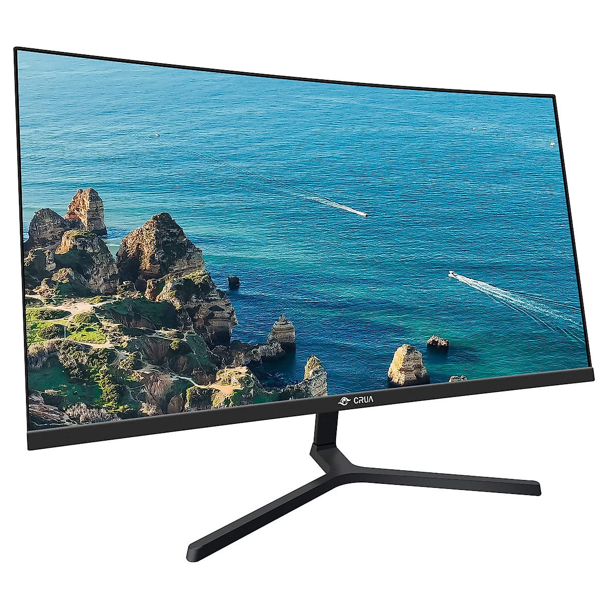 CRUA 24" Curved Monitor, FHD(1920×1080p) 2800R 100HZ, 99% sRGB Color Gamut Computer Monitors, 3-Sided Narrow Bezel and Filter Blue Light Function, Desktop PC Monitor(HDMI, VGA)- Machine Black