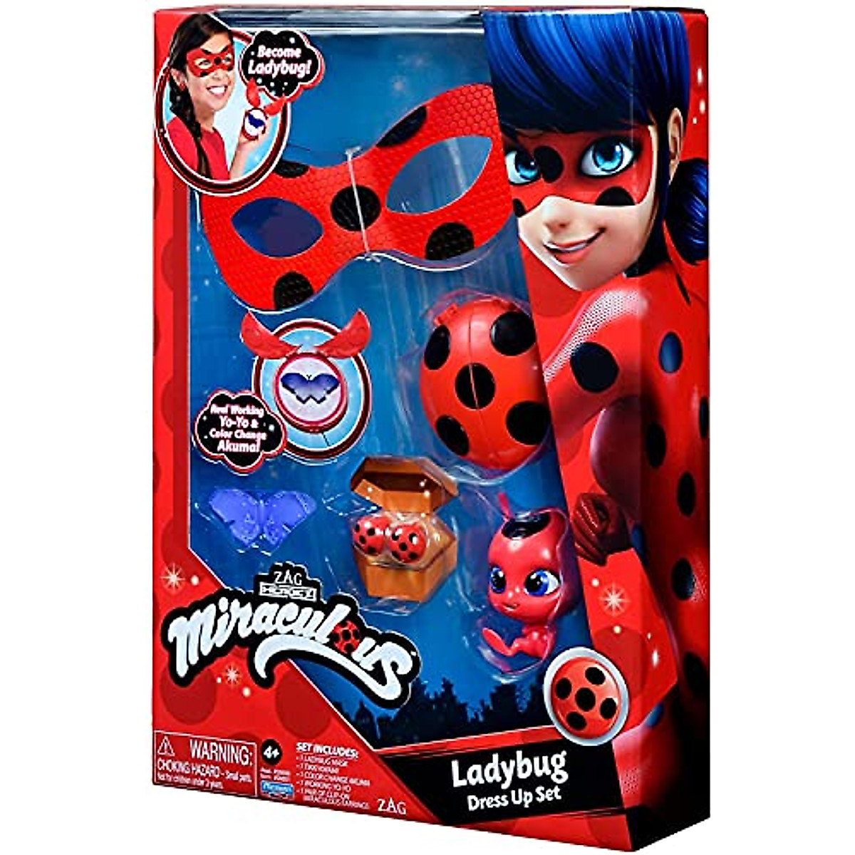 Miraculous: Tales Of Ladybug And Cat Noir Ladybug Role Play Set Ladybug Costume Kids Fancy Dress Set With Mask And Accessories Ladybug Superhero Costumes For Girls And Boys