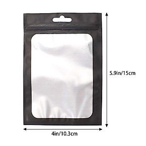 NACTECH 100 Pieces Smell Proof Bags Resealable Mylar Bags Ziplock Food Storage Bags with Clear Window Coffee Beans Packaging Pouch for Food Self Sealing Storage Supplies