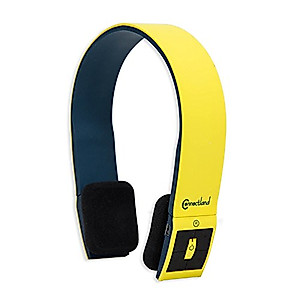 Syba CL-AUD23038 Bluetooth Wireless Stereo Headphones for Tablets, Smart Phones, Built-in Microphone, Yellow