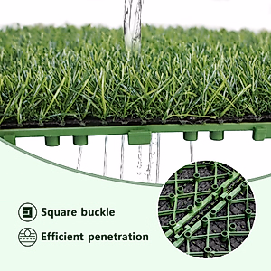 Loytryal 39.4 x 31.5 Inches Fake Grass Pee for Dogs Artificial Grass Rug Turf for Puppy Potty Training Washable Grass Mat Pee Grass for Dog Potty Tray (6 Piece)