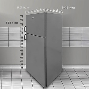 Equator Advanced Appliances 14.3 cu. ft. Freestanding Top Freezer Refrigerator Frost Free, Reversible Door, Energy Star (Europe) Stainless