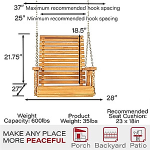 Amish Heavy Duty Roll Back Pressure Treated Swing Chair (Cedar Stain)