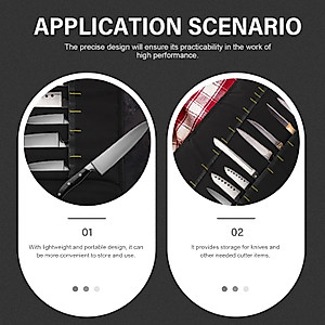SHERCHPRY Cutlery Holder Chef Set chef bag roll bag 22 slots case cutlery carrier cooking tool holders for gifts culinary kitchen bag knives cleaver Utensil Set Cutlery Storage