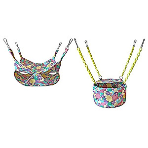 Ymid Select Multi-Purpose Small Pet Cage Hammock, Sugar Glider Bed Hammock Set Rat Bed Guinea Pig Cage Accessories Bedding Cozy Ferret Tunnel Cave Small Animals Bed for Chinchilla Parrot Hamster