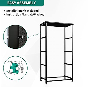 YITAHOME Dresser with 4 Drawers - Fabric Storage Tower, Organizer Unit for Bedroom, Hallway, Closets & Nursery - Sturdy Steel Frame, Wooden Top & Easy Pull Fabric Bins (Charcoal Black Wood Grain)