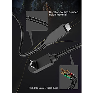 Antank 90 Degree USB C to USB C Cable for Steam Deck, [6.6FT Nylon Braided] 100W PD Fast Charging Cable Cord Compatible with Steam Deck, Nintendo Switch, Samsung Galaxy, Pixel, MacBook, iPad