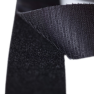 Strenco 2 Inch Hook and Loop Strips with Adhesive - 5 Yards - Heavy Duty Tape - Black Sticky Back Fastener