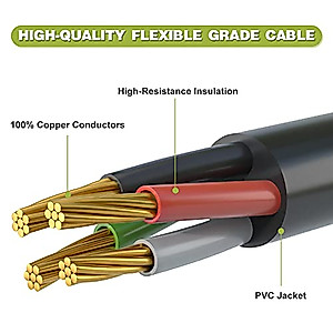 AOWEITOUR 4 Prong 30 Amp Generator Extension Cord,NEMA L14-30P/L14-30R 10 Gauge SJTW,Twist Lock Plug Heavy Duty Electric Extension Wire,125/250V,30Amp 7500W (40FT)