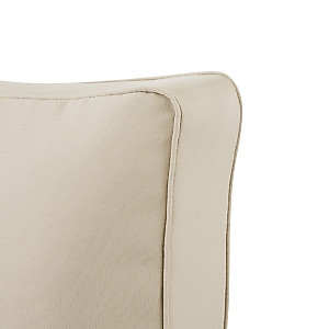 Classic Accessories Montlake Water-Resistant 21 x 21 x 3 Inch Square Outdoor Seat Cushion Slip Cover, Patio Furniture Chair Cushion Cover, Antique Beige, Patio Furniture Cushion Covers