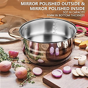 BAERFO Pots and Pans Set -8 Piece Stainless Steel Kitchen Cookware Set,Pots and Pans Set Nonstick cooking sets，suitable for Gas, Electric & Induction, Dishwasher Safe