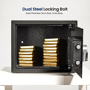 Safe and Lock Box - Safe Box, Safes And Lock Boxes, Money Box, Safety Boxes for Home, Digital Safe Box, Steel Alloy Drop Safe, Includes Keys- SereneLife SLSFE14