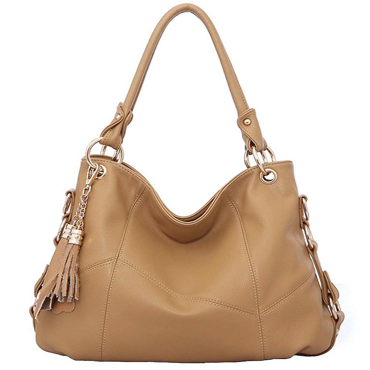 FiveloveTwo Women Top-Handle Bag Shoulder Bag Satchel Handbags Tote Bags Purse Khaki