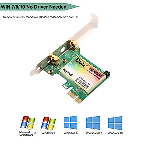 Ubit Network Card, WiFi Adapter AC 7265, AC1200Mbps pcie WiFi Bluetooth Card, 6dBi Antenna Wireless Dual Band (5G/2.4G) WiFi Card for Desktop pc