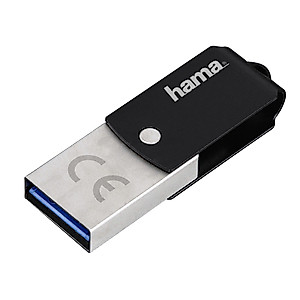 Hama 114975 C-Turn FlashPen 16 GB Type C USB 3.0 Flash Drive - Black/Silver