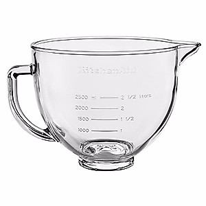 KitchenAid Stand Mixer Bowl, 5 quart, Glass with Measurement Markings