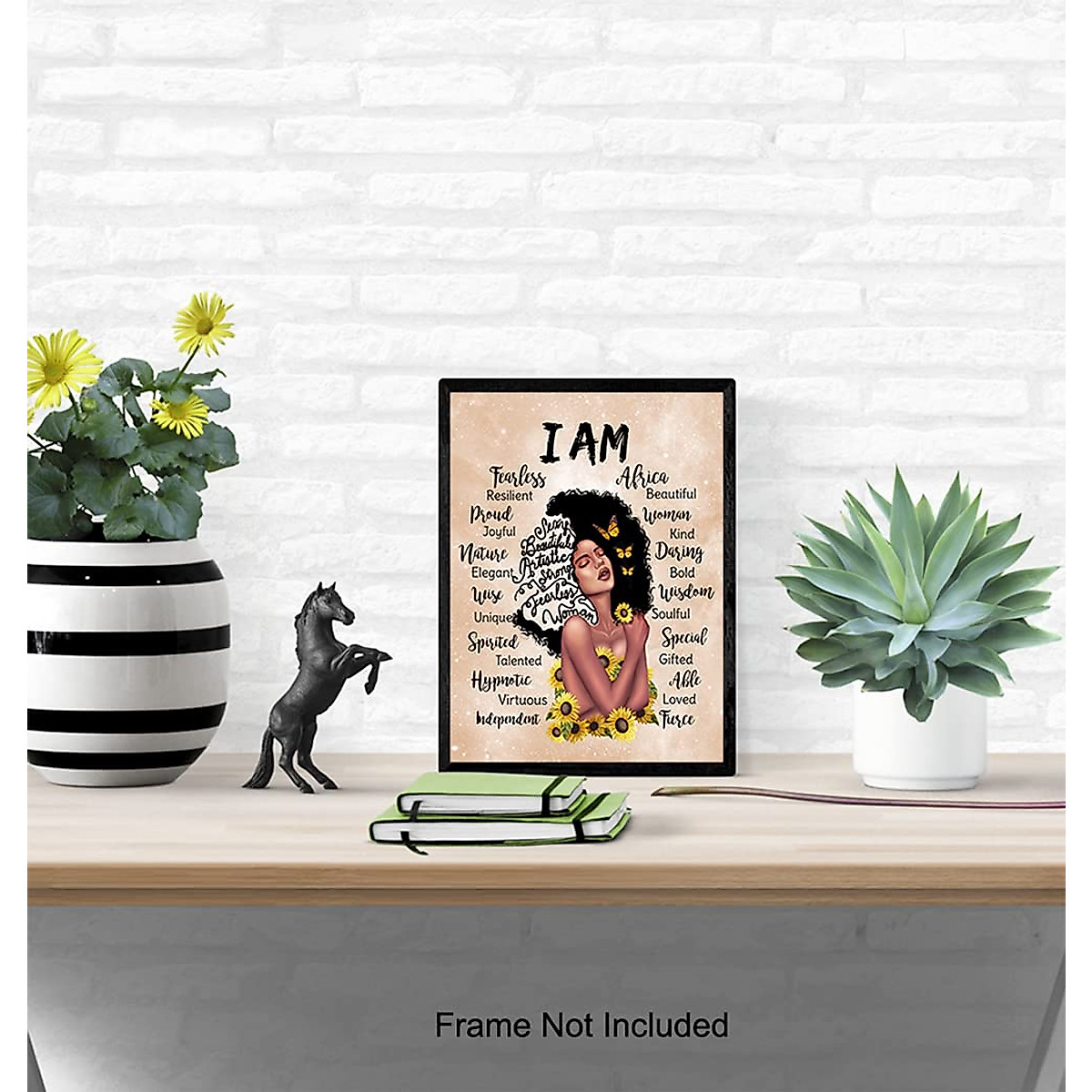 Black Girl Magic Positive Affirmations Wall Art - Black women Women's empowerment Motivational poster - Black Art - Afro African Americans Women - Inspiration Inspirational Wall Art & Decor UNFRAMED