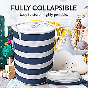 GLAMPERS Laundry Hamper 43/46/54L | Large Laundry Baskets with Sturdy Handles | Collapsible Kids Hamper for Dirty Clothes, Toys | Large, Navy