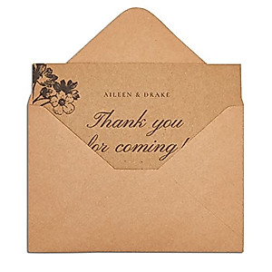 48 Packs Blank Brown Cards with Envelopes, 4x6 Printable Postcards for Wedding Invitations, Birthdays, Baby Showers